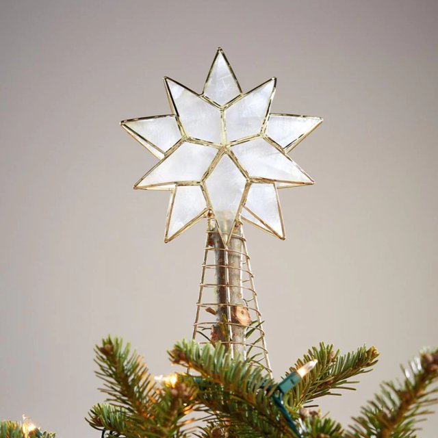 Small Gold Capiz Shell Star Tree Topper - Walmart.com