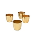 Serene Spaces Living Set of 4 Gold Modern Metal Cachepot - Indoor ...
