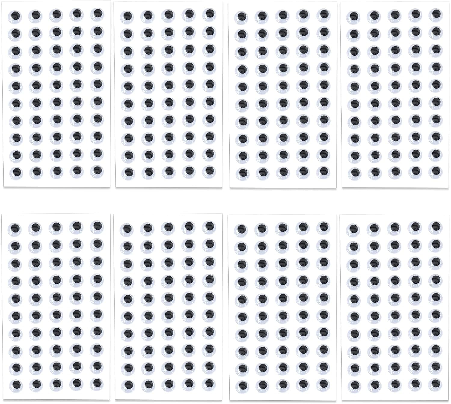 Small Googly Eyes Stickers-Self Adhesive for Kids Crafts, 12mm Sticky ...