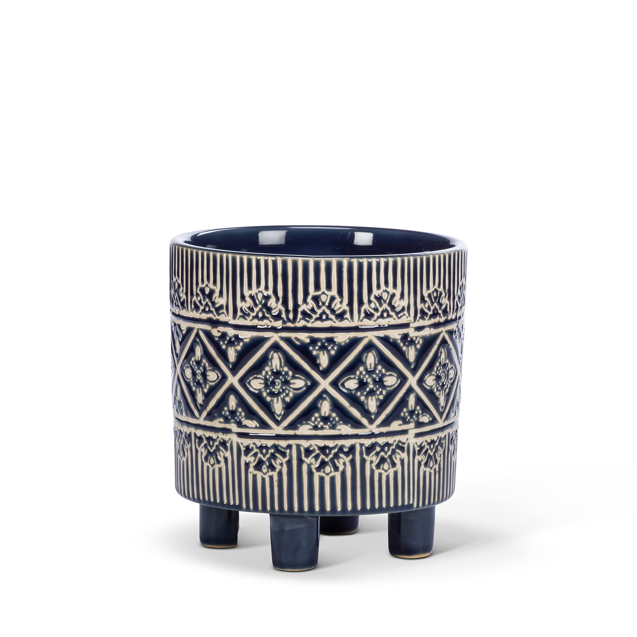 Abbott Collection 27-MOORE-617-SM Small Graphic Band Planter with Feet ...
