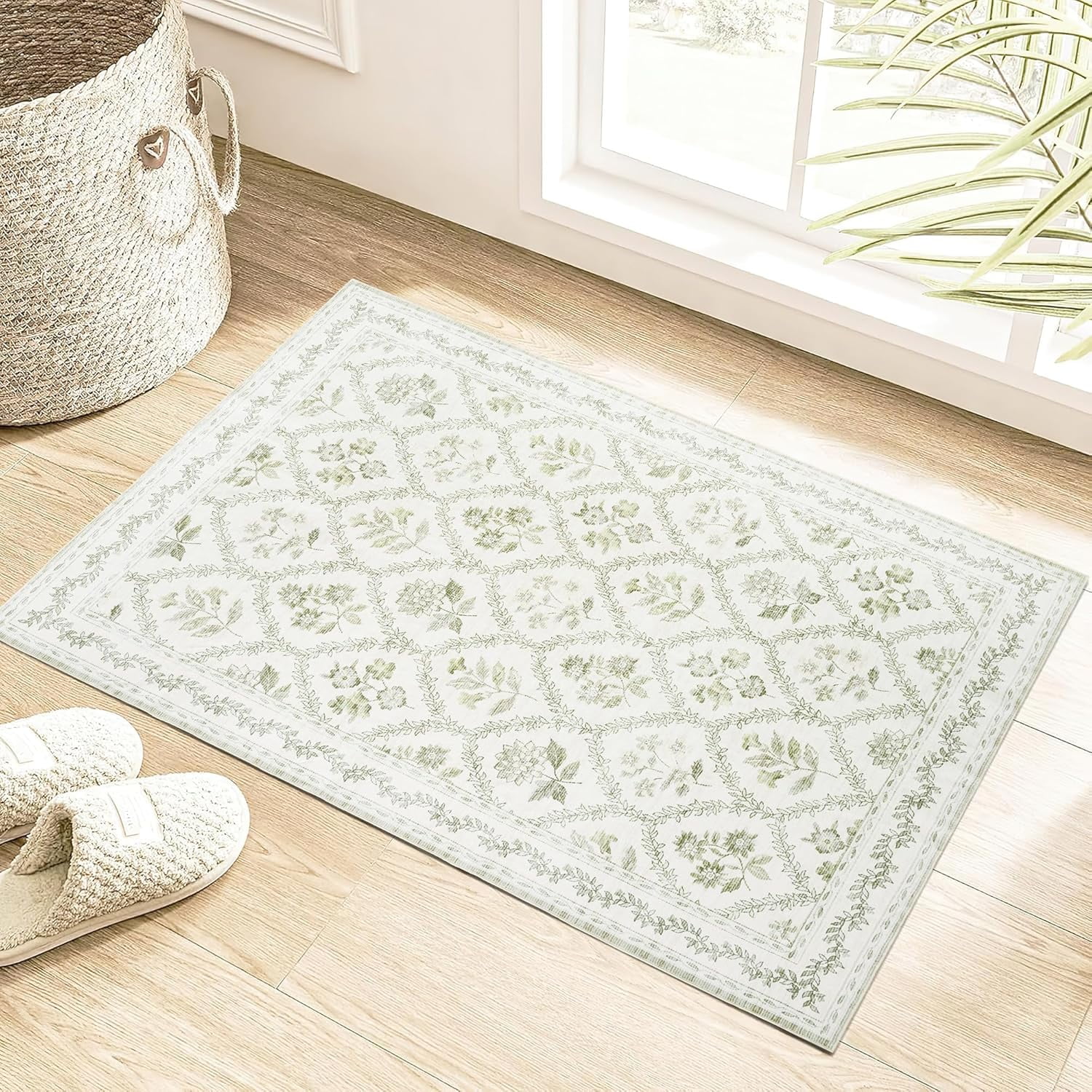 Small Green Rugs 2x3 Sage Green Kitchen for Entryway, Soft Washable ...