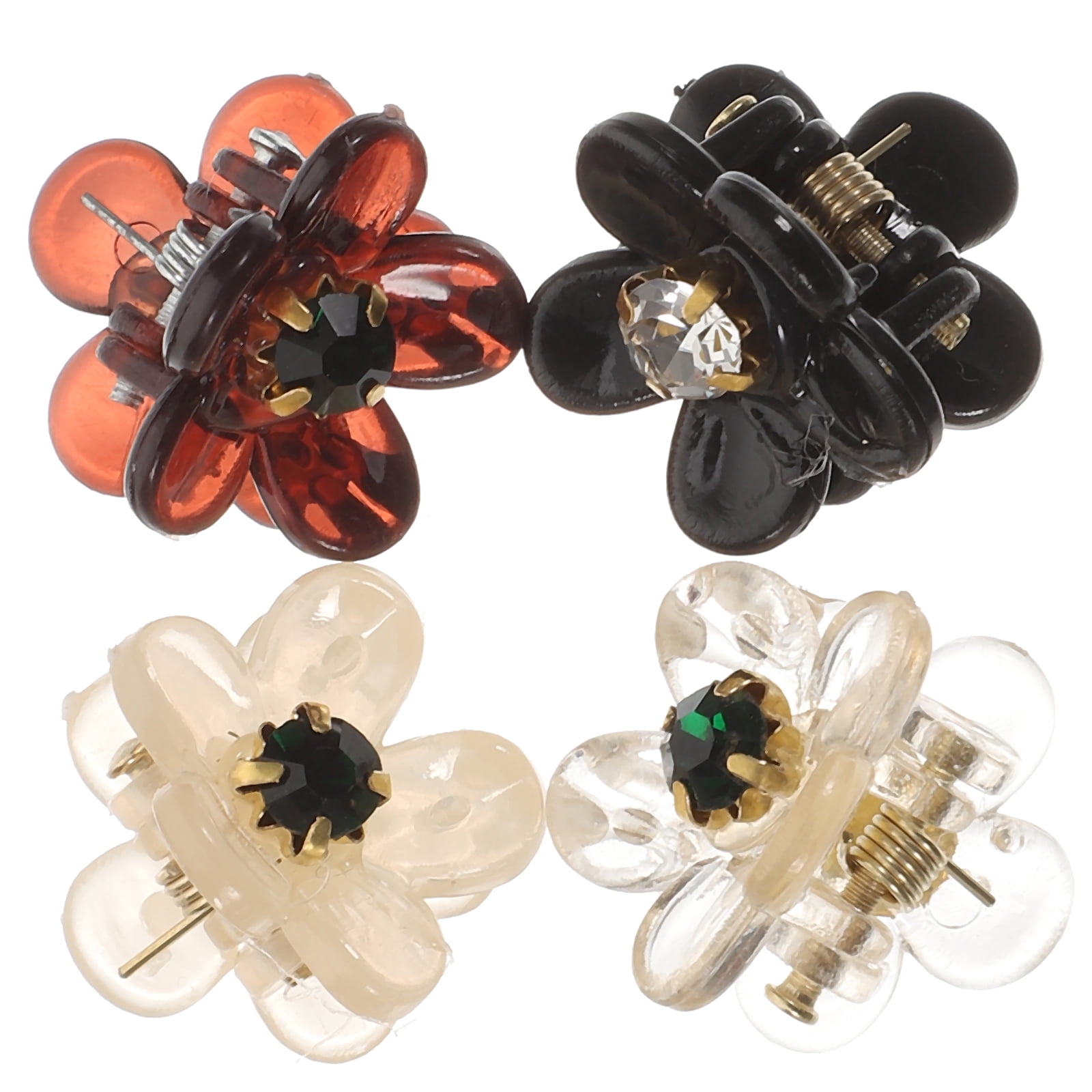 Small Grip Tiny Claw Clips for Kids Thick Hair Mini Flower Plumeria ...