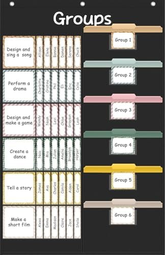 Small Group Management Pocket Chart with 84 Cards, Classroom Jobs Chart ...