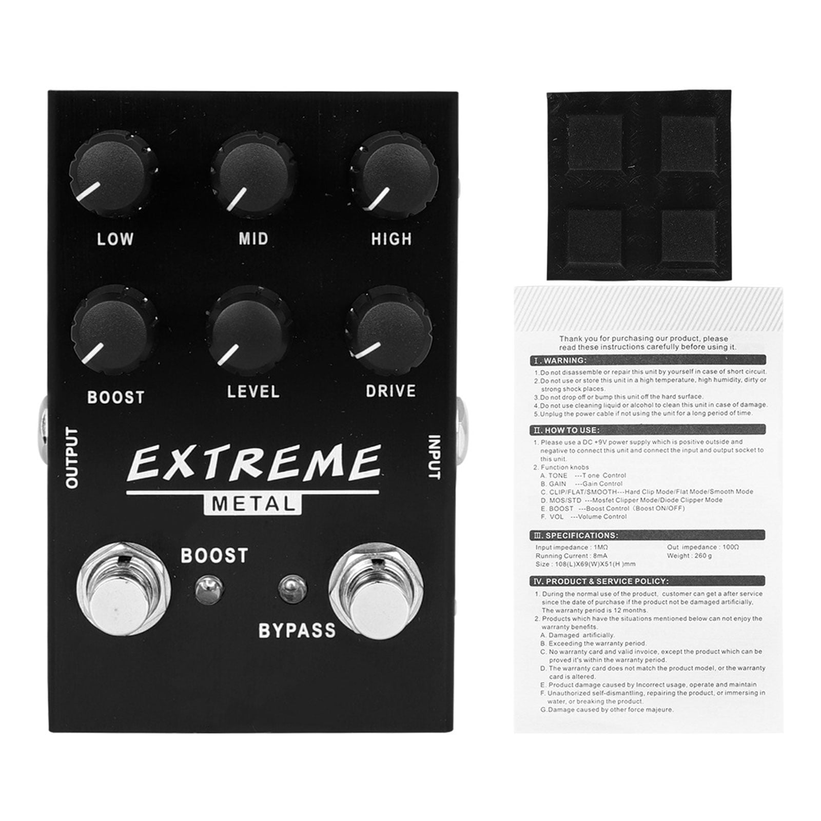 Small Guitar Distortion Effect Unit Electric Guitar Pedal Delay Effects ...