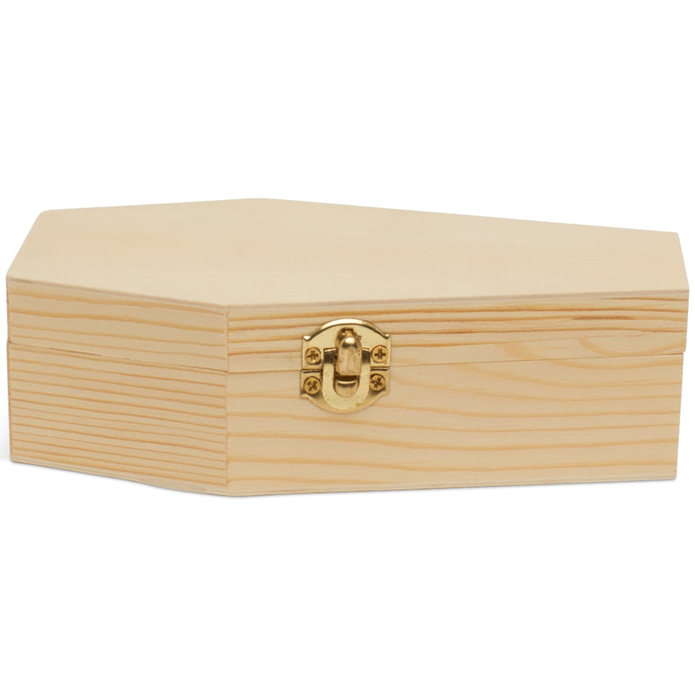 Small Halloween Coffin Box, 9 Inch, Unfinished Wood, Use As Halloween ...