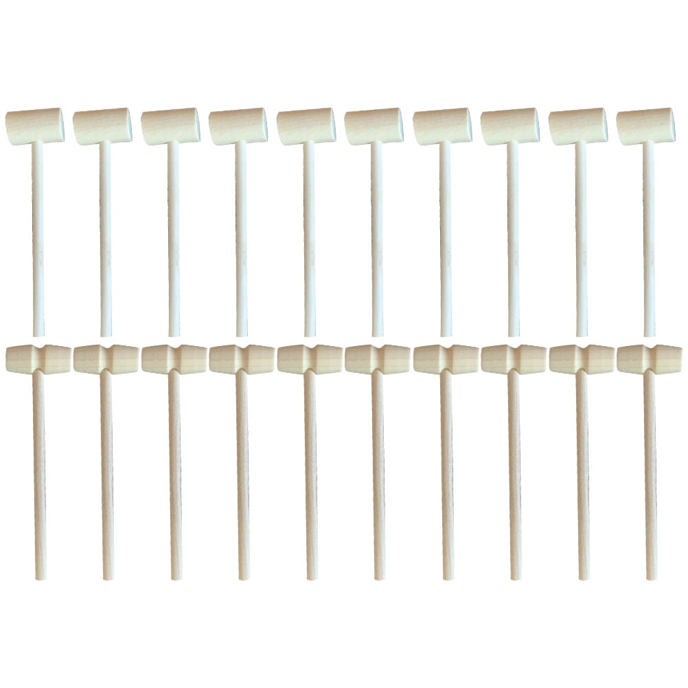 FELTECHELECTR DIY Handmade Mini Hammers Natural Wood 20Pack 5.89X1.57X0 ...