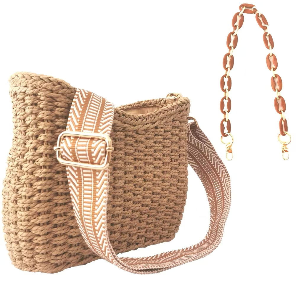 Small Handmade Straw Pocketbook Crossbody Bag for Women, Summer Chic ...