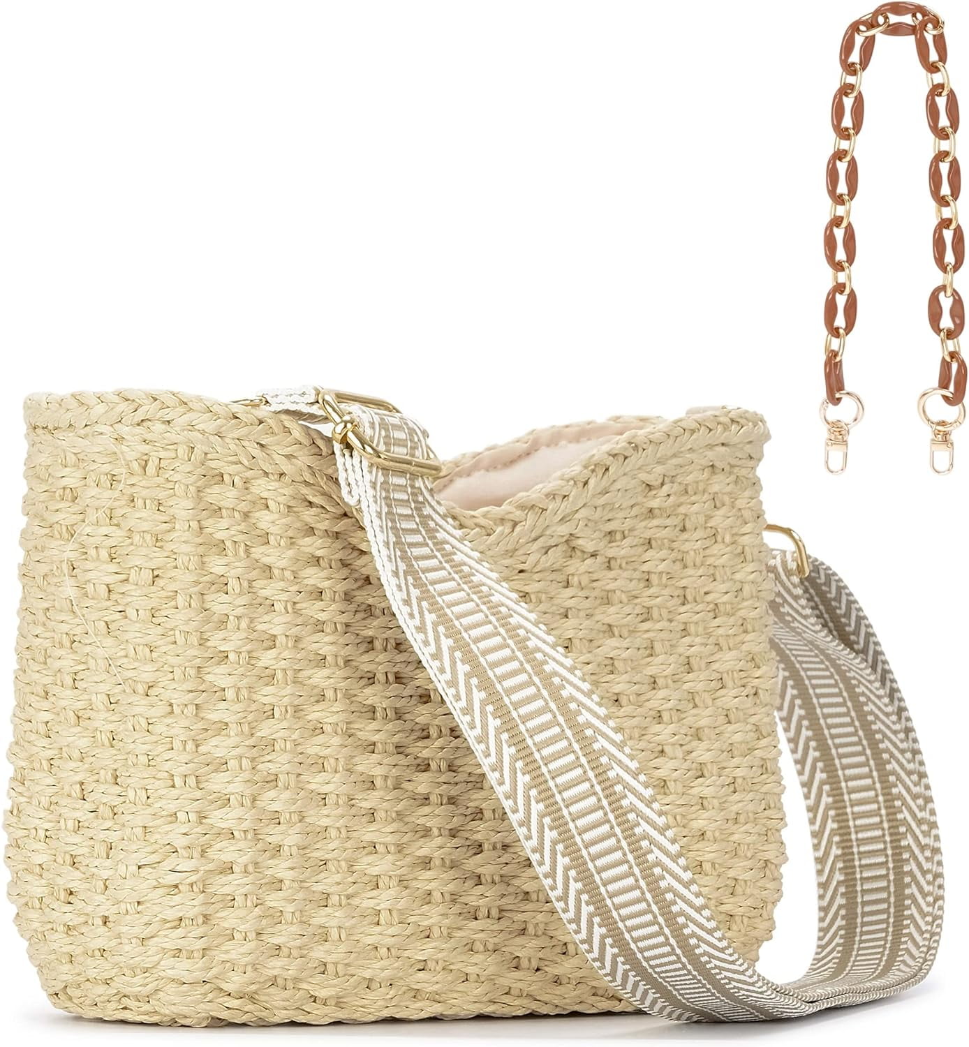 Small Handmade Straw Pocketbook Crossbody Bag for Women, Summer Chic ...