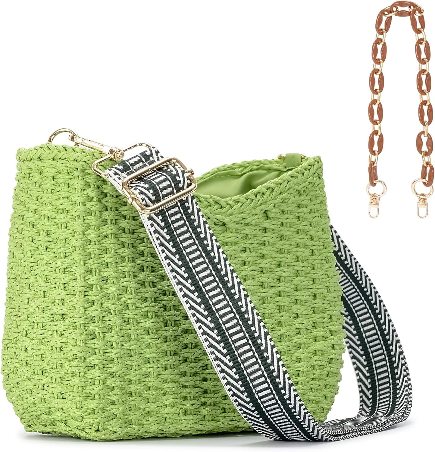 Small Handmade Straw Pocketbook Crossbody Bag for Women, Summer Chic ...