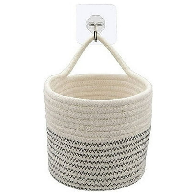 Small Hanging Basket-Cotton Rope Wall Basket with Handle, Hanging ...
