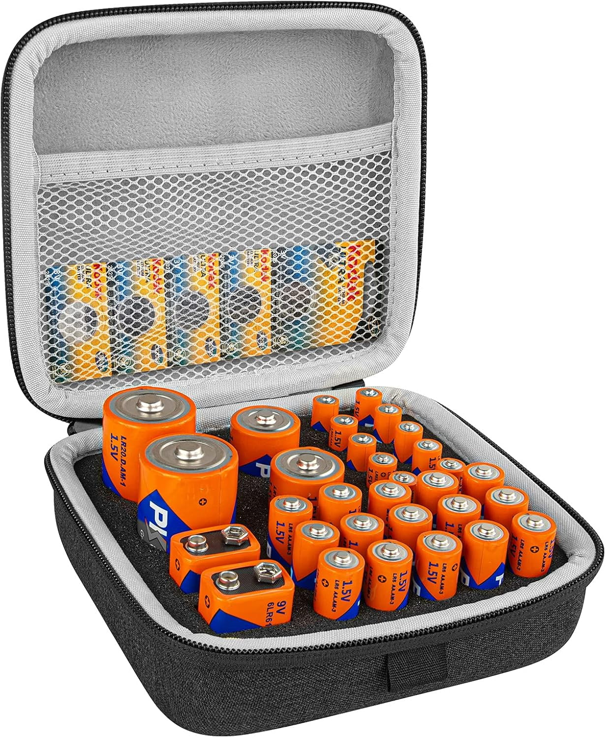 Small Hard Case Battery Organizer Storage Box, Batteries Carrying ...