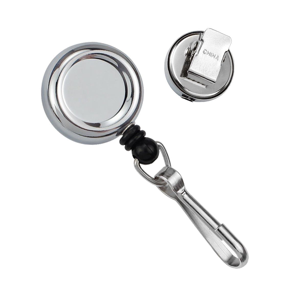 Small and Heavy Duty Metal Retractable Badge Reel with J Hook ...