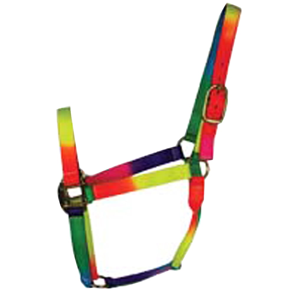 Small Hilason Horse Tack Rainbow 3Ply Adjustable Nylon Halter - Walmart.com