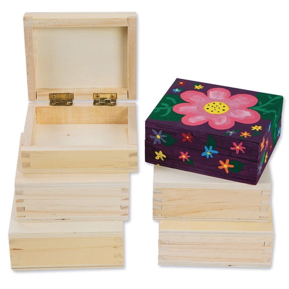 SS Small Hinged Cardboard Storage Boxes, Unfinished, Pack of 6, 4-1/8 x ...