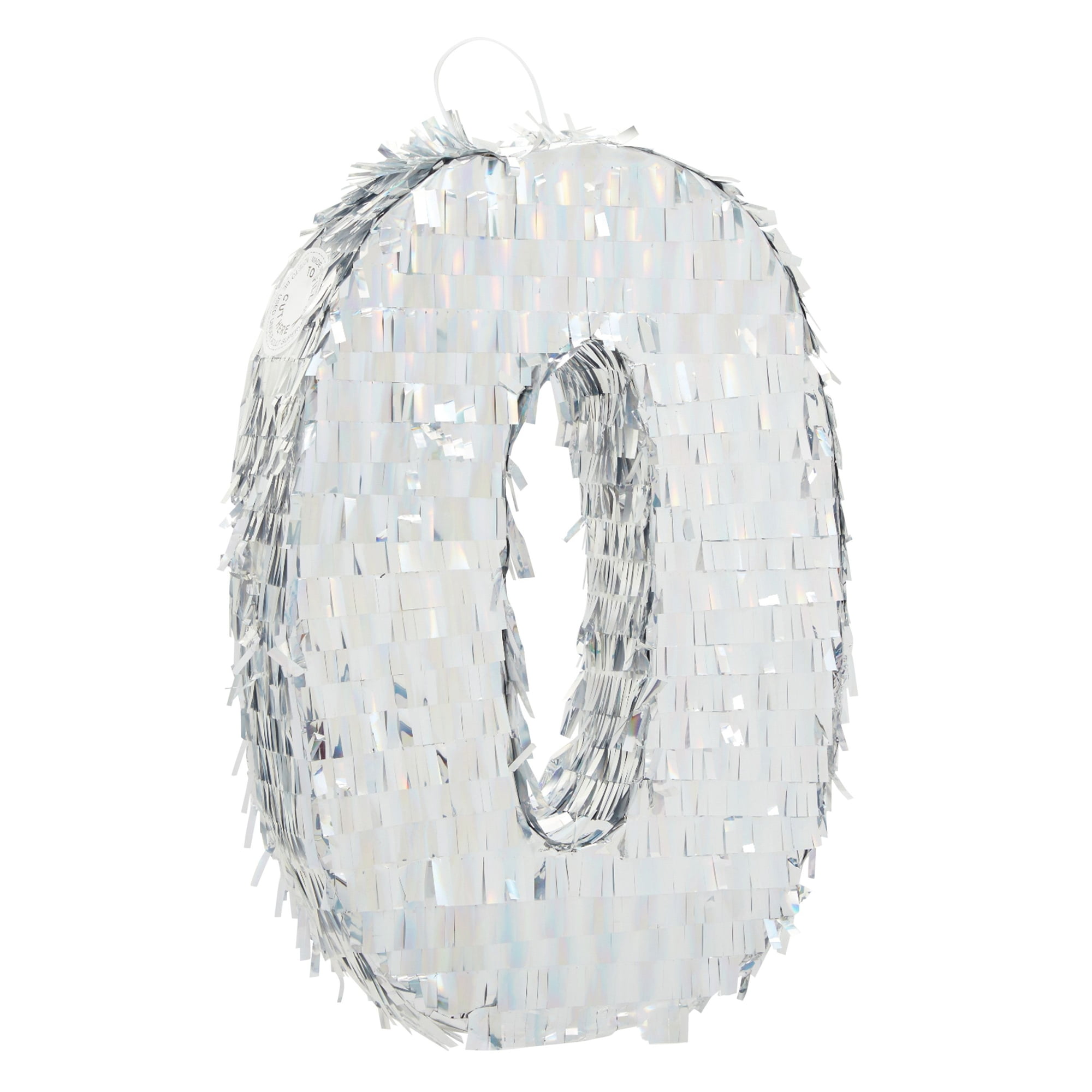 BLUE PANDA Number 0 Pinata - 15.7 x 9 x 3 In, Silver - Birthday Pinata ...