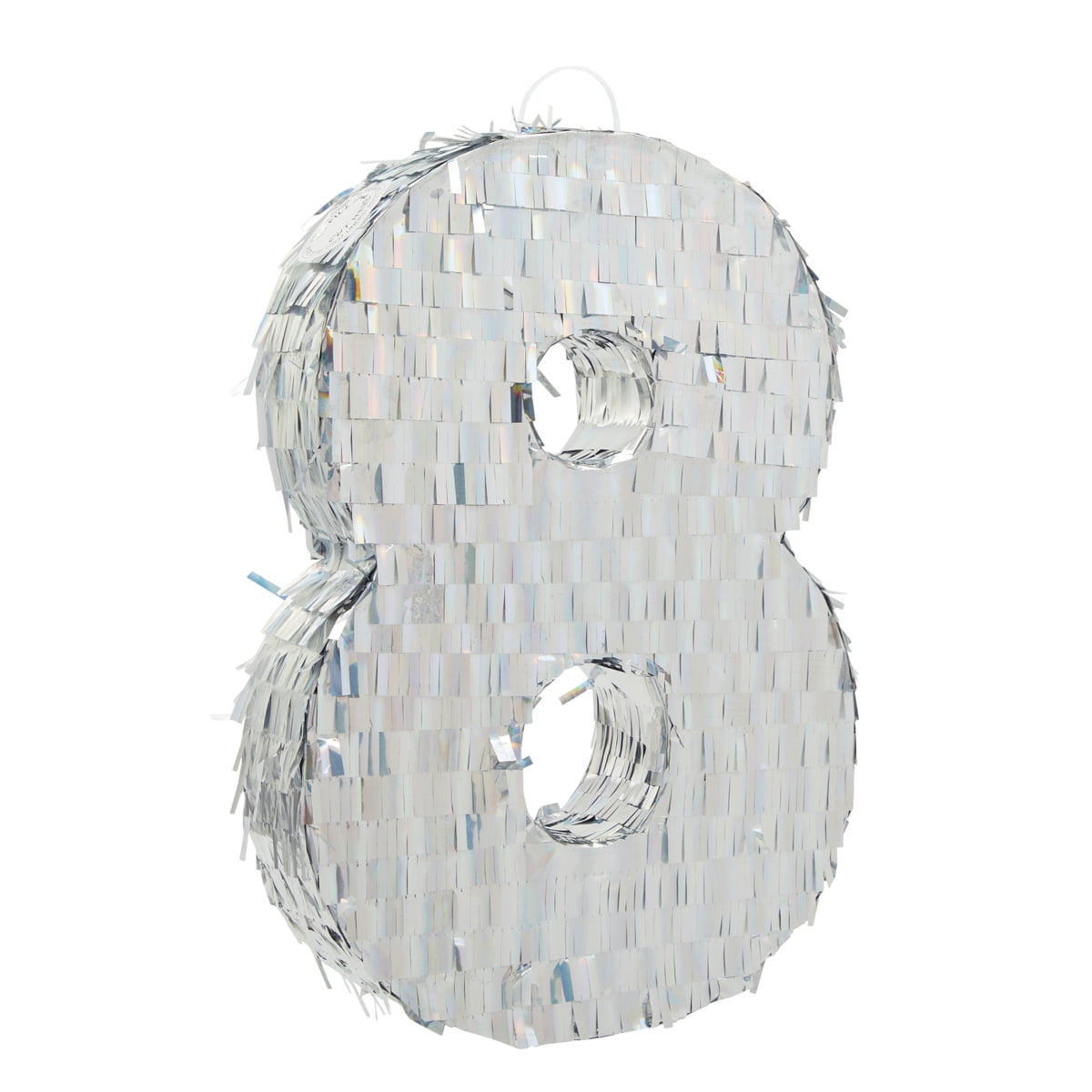 Small Holographic Silver Foil Number 8 Pinata for Kids Birthday Party ...
