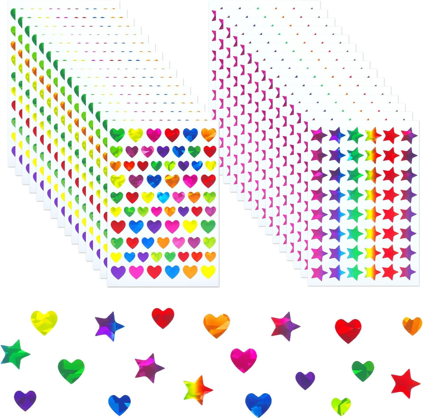 Small Holographic Star Stickers for Kids Reward, Sparkly Sticker for ...