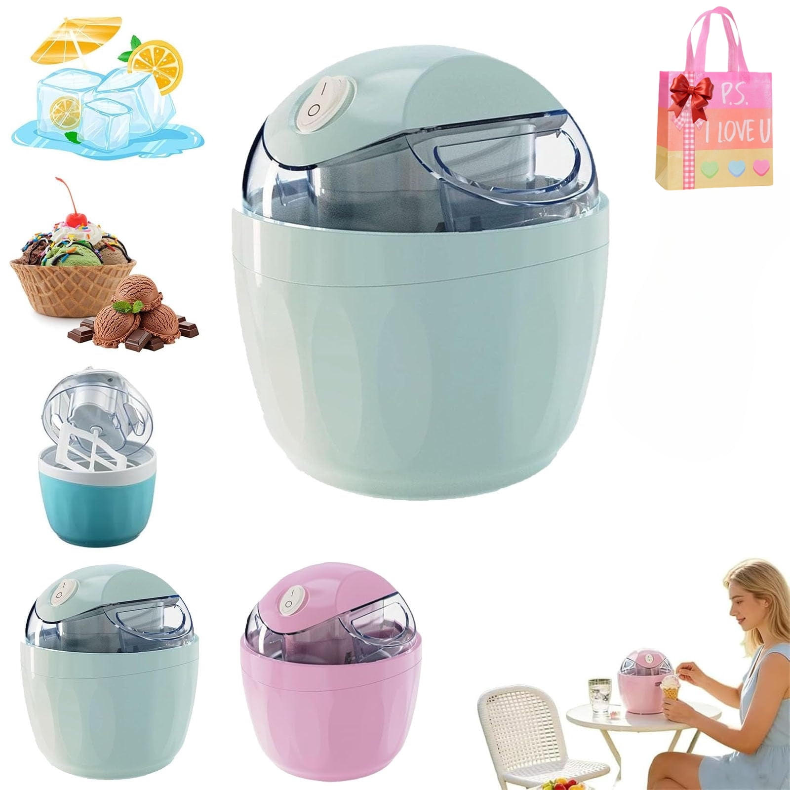 Small Home Mini Ice Cream Maker, Just 15 Minutes, DIY Mini Ice Cream ...