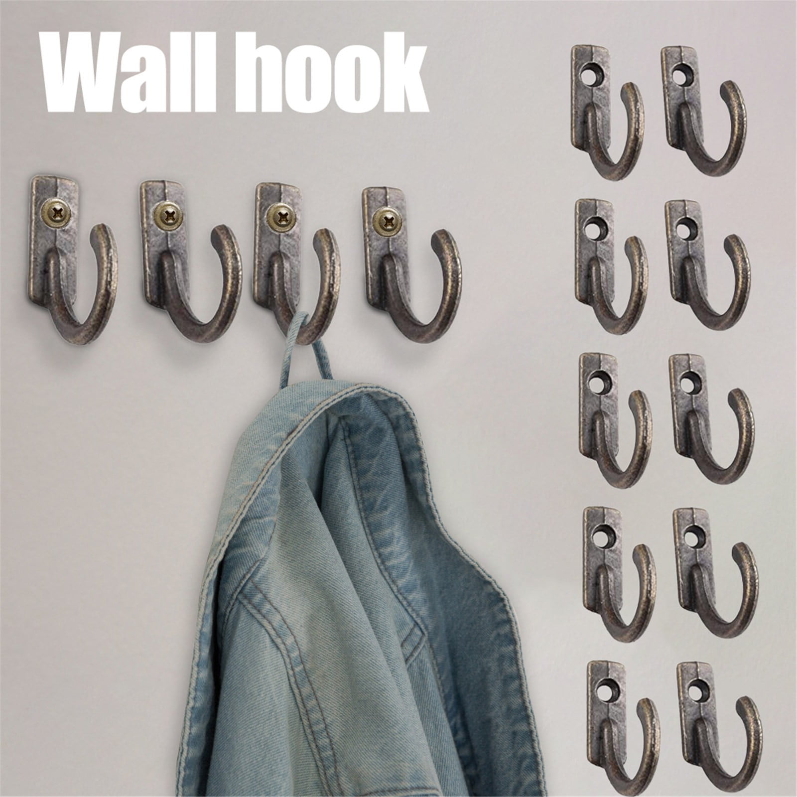 Small Hooks, Single Row Hooks, Single Hole Hooks, 10 Pieces Per Set ...