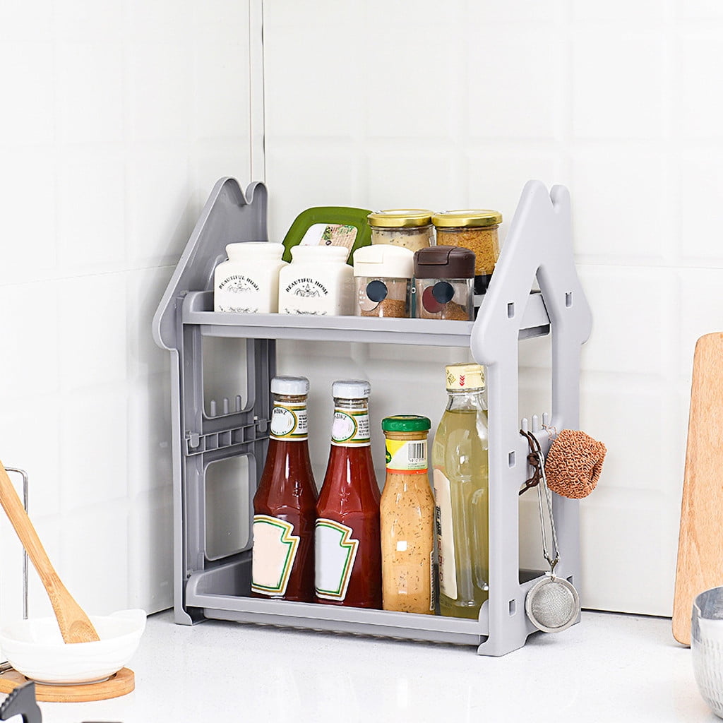Small House Rack Kitchen Countertop Two-layer Spice Rack Desktop ...