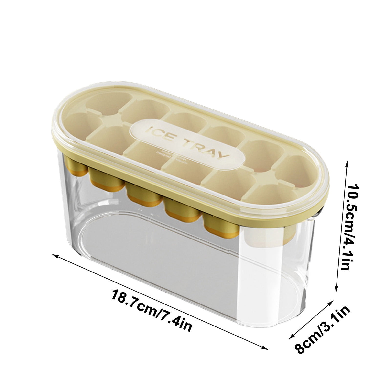 Small Ice Cube Molds & Tray Set for Freezer with Lids and Bin, Easy ...