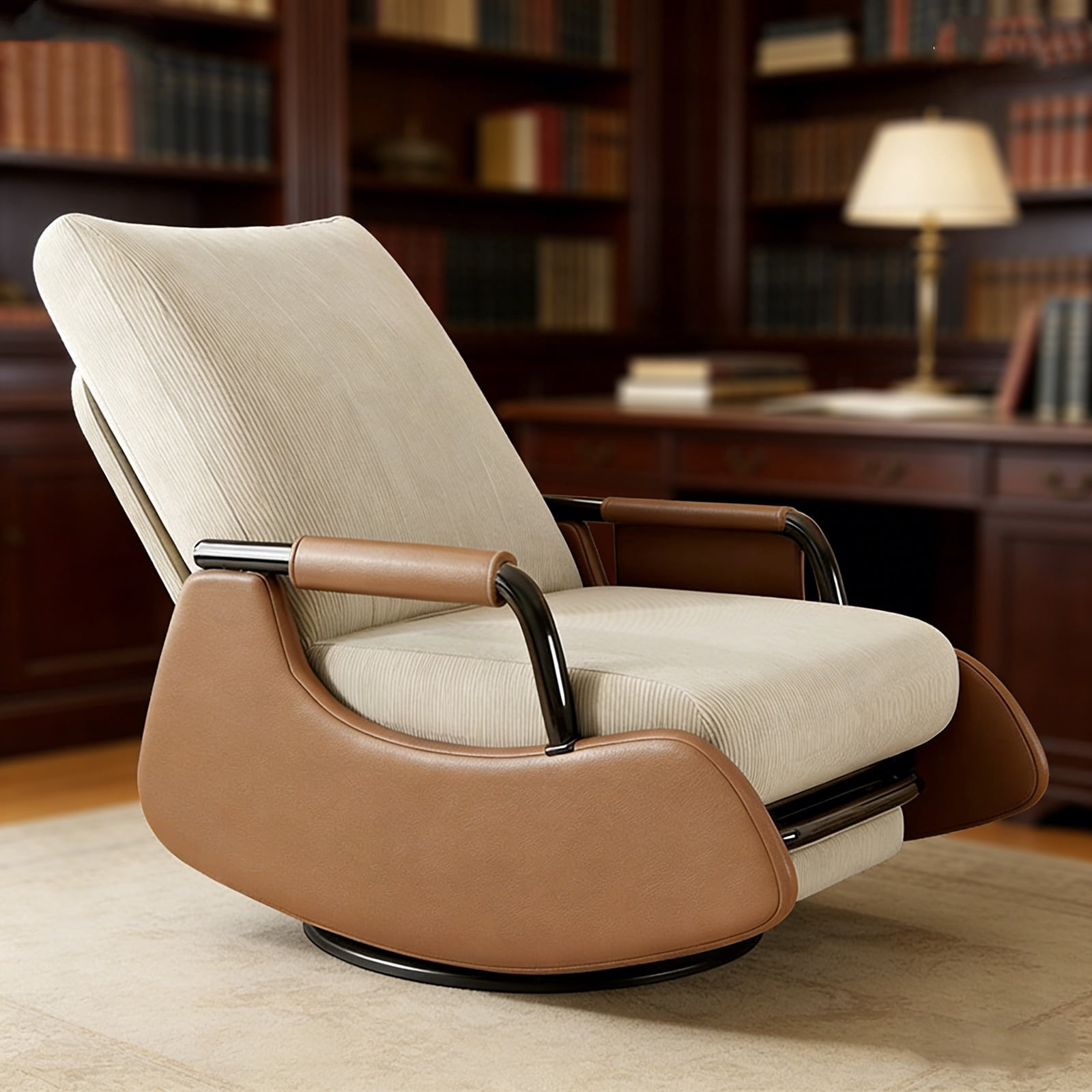 Small Indoor Rocking Chair with Integrated Foot Rest - Nursery-Friendly ...