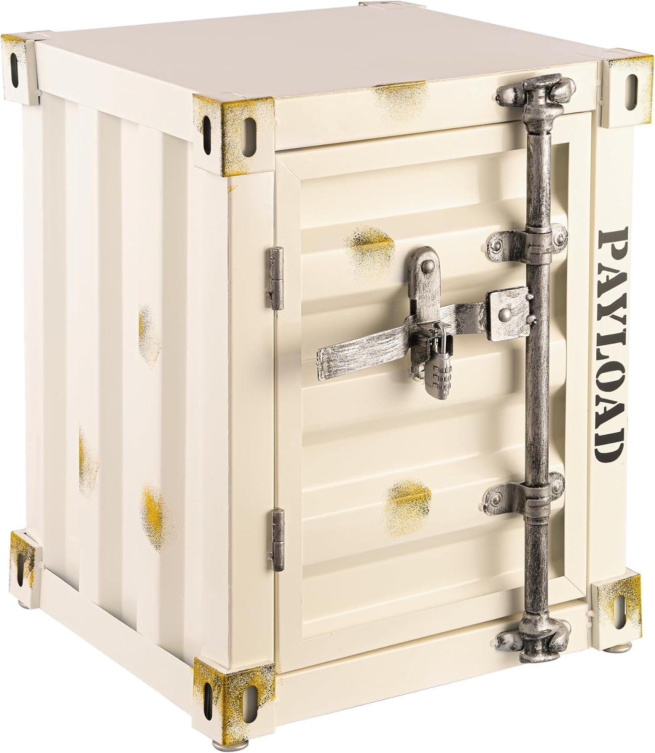 RealRooms Shadwick 1 Door Metal Locker Style Livingroom End Table ...