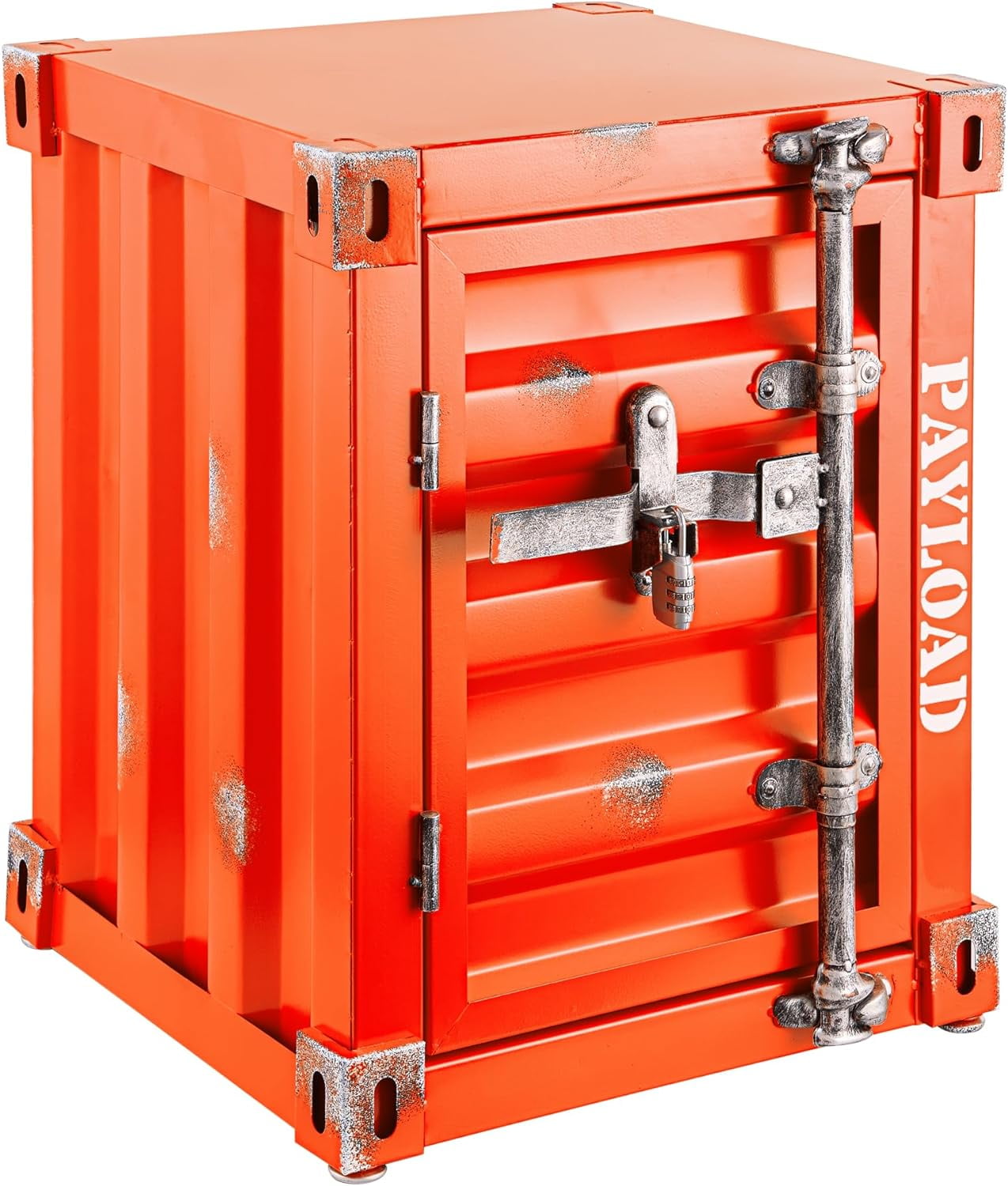 19.6in Industrial End Table with Locker, Industrial Forge Metal Locker ...