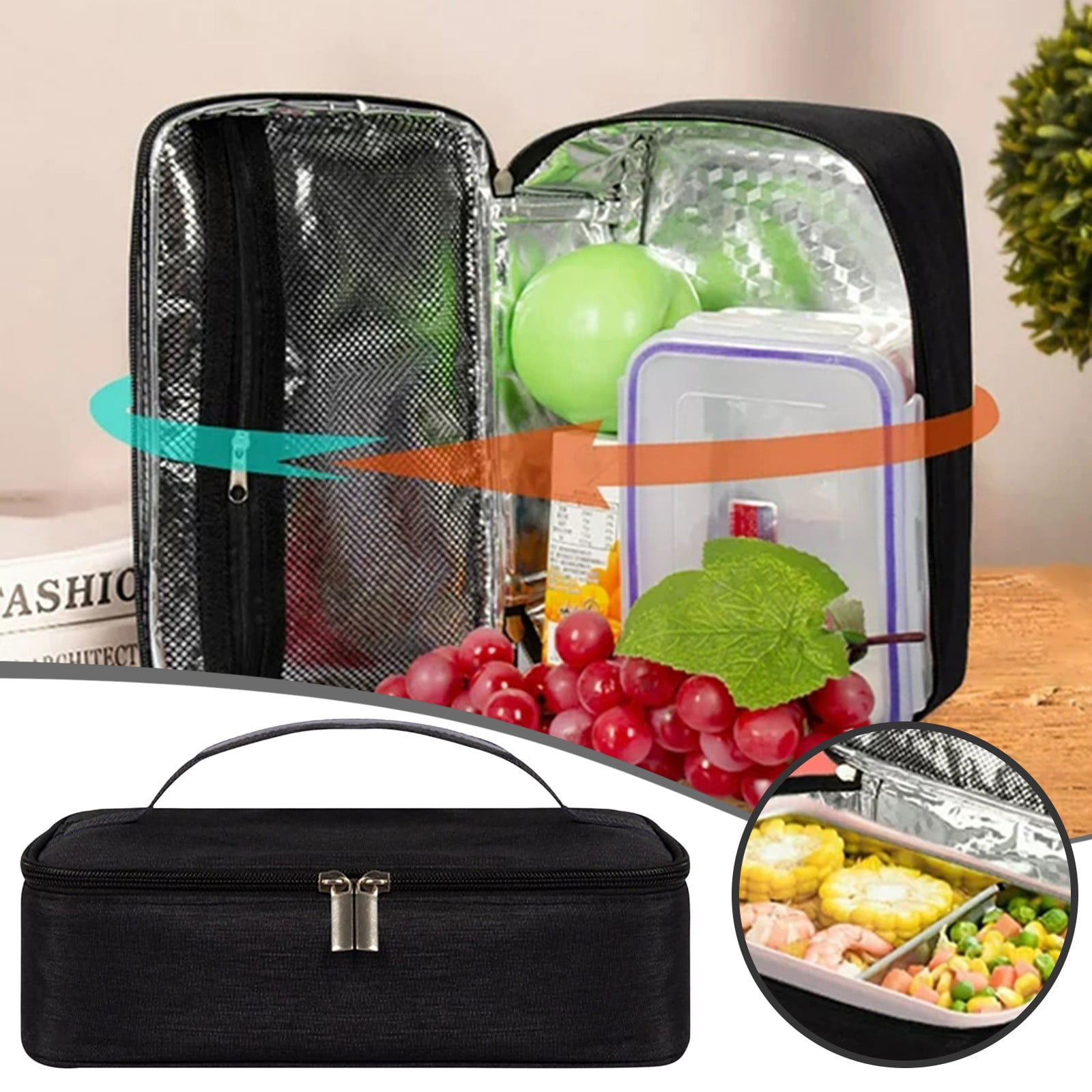 Small Insulated Lunch Box Portable Soft Bag Mini Double Zipper Cooler ...