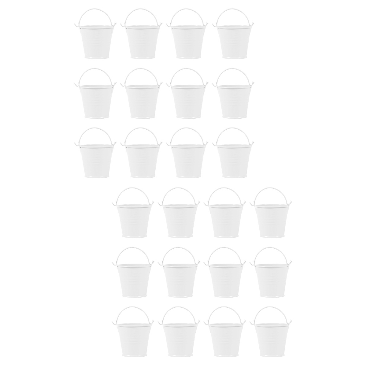 Small Iron Bucket 24 Pcs Creative Flower Pot Planter Galvanized Pots ...