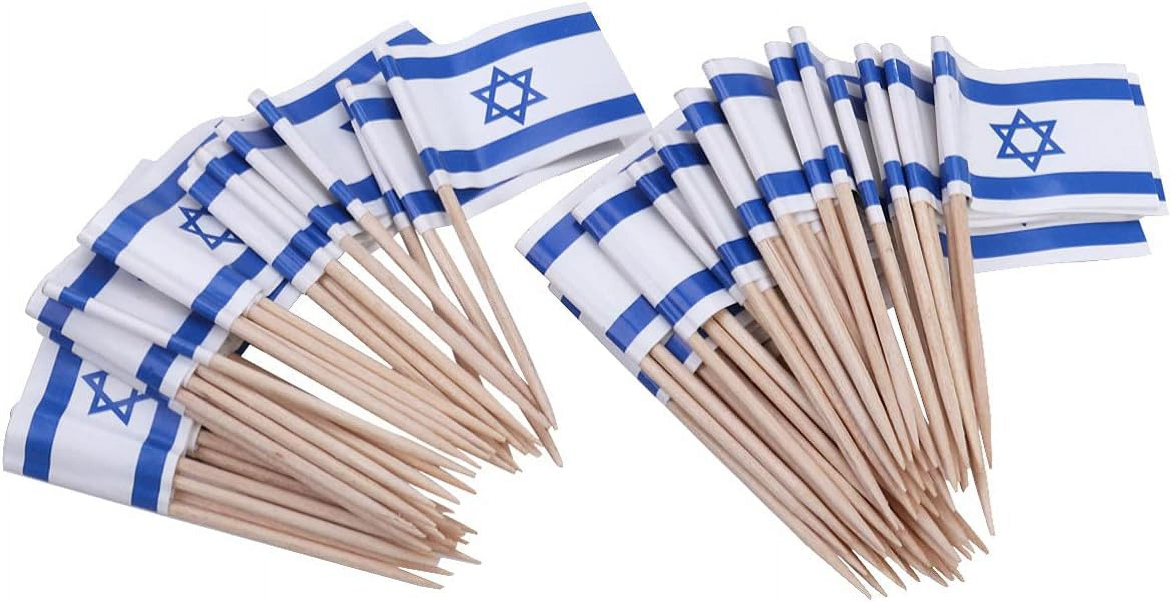 Small Israel Flag Cupcake Decorating 100 Pcs Flag Picks Israel Flag ...
