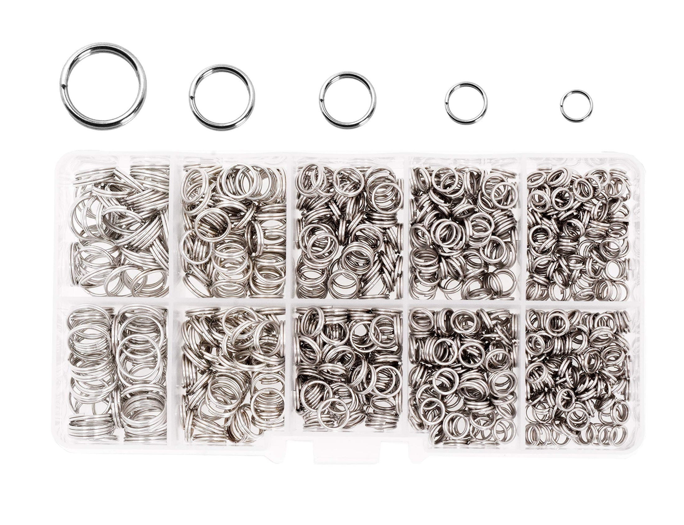 Small Key Rings for Crafts - Assorted Double Jump Rings Mini Split Rings for Jewelry Making ...