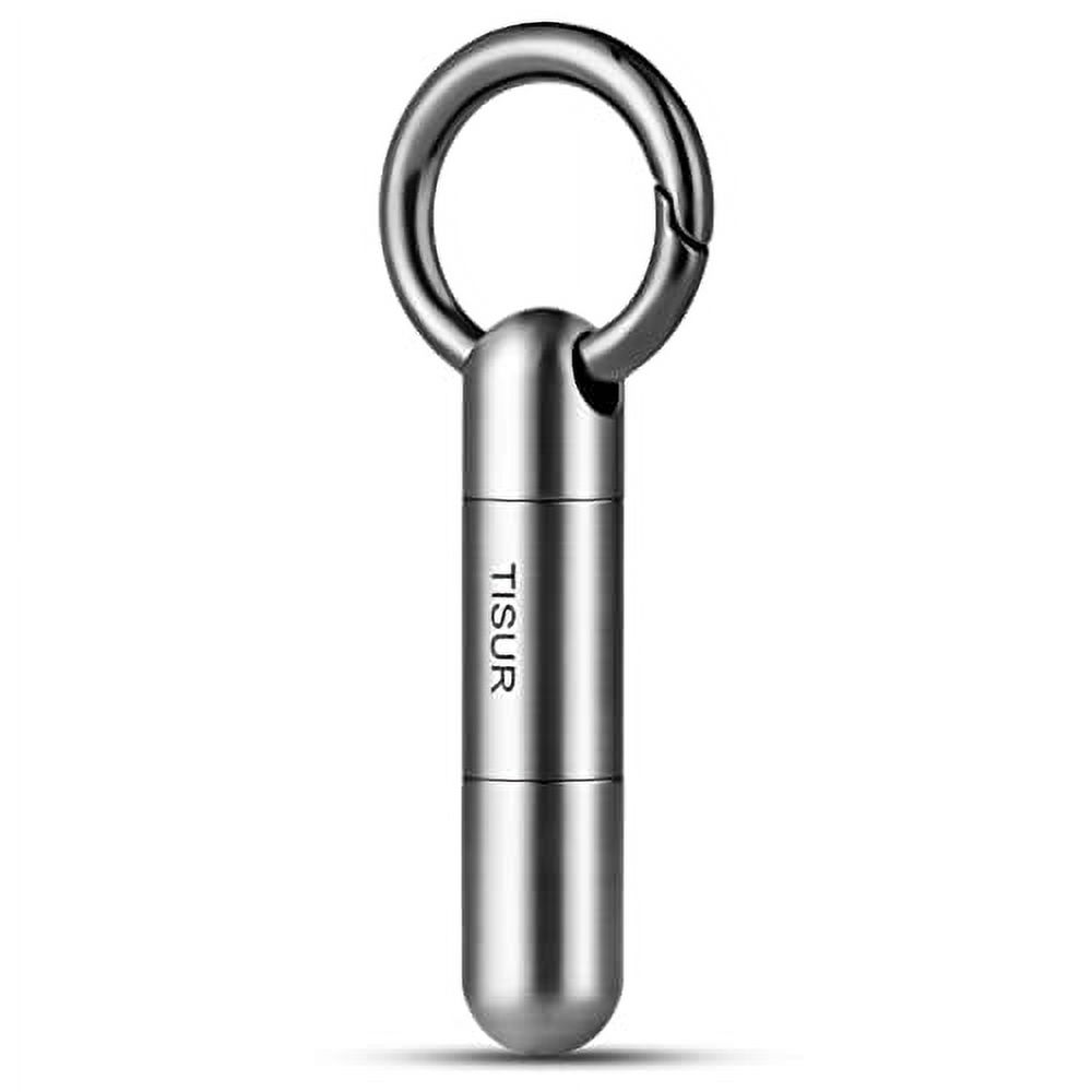 Small Keychain Pill Holder.TISUR Titanium Pill Case Waterproof Pill Fob ...