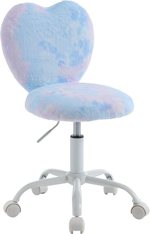 Small Kids Chair, Cute Heart Girls Desk Chair, Rolling Study Chairs ...