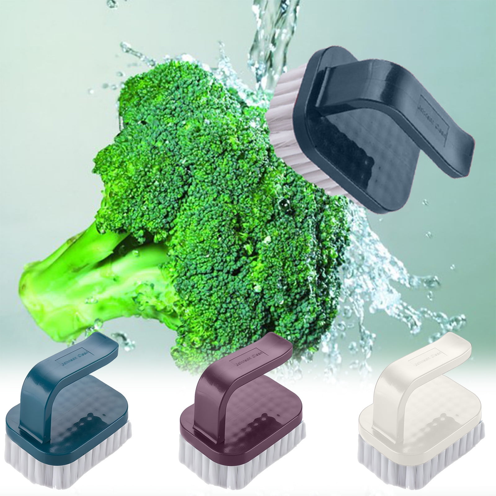 Small Kitchen Fruit Brush Stainless Steel Hard Bristle Ergonomic Handle ...