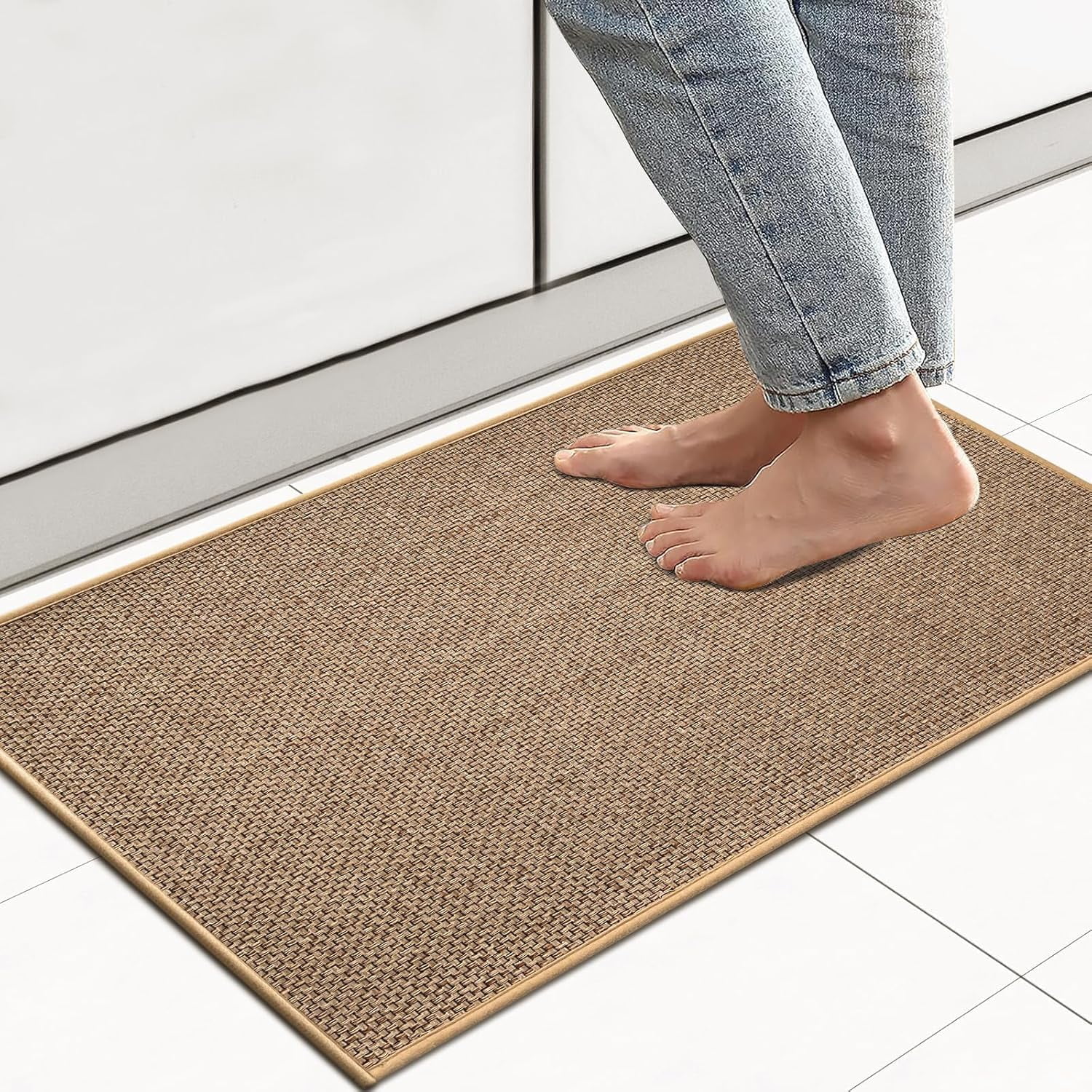 Small Kitchen Mats for Floor, 16x24 Rubber Backed Absorbent Kitchen ...