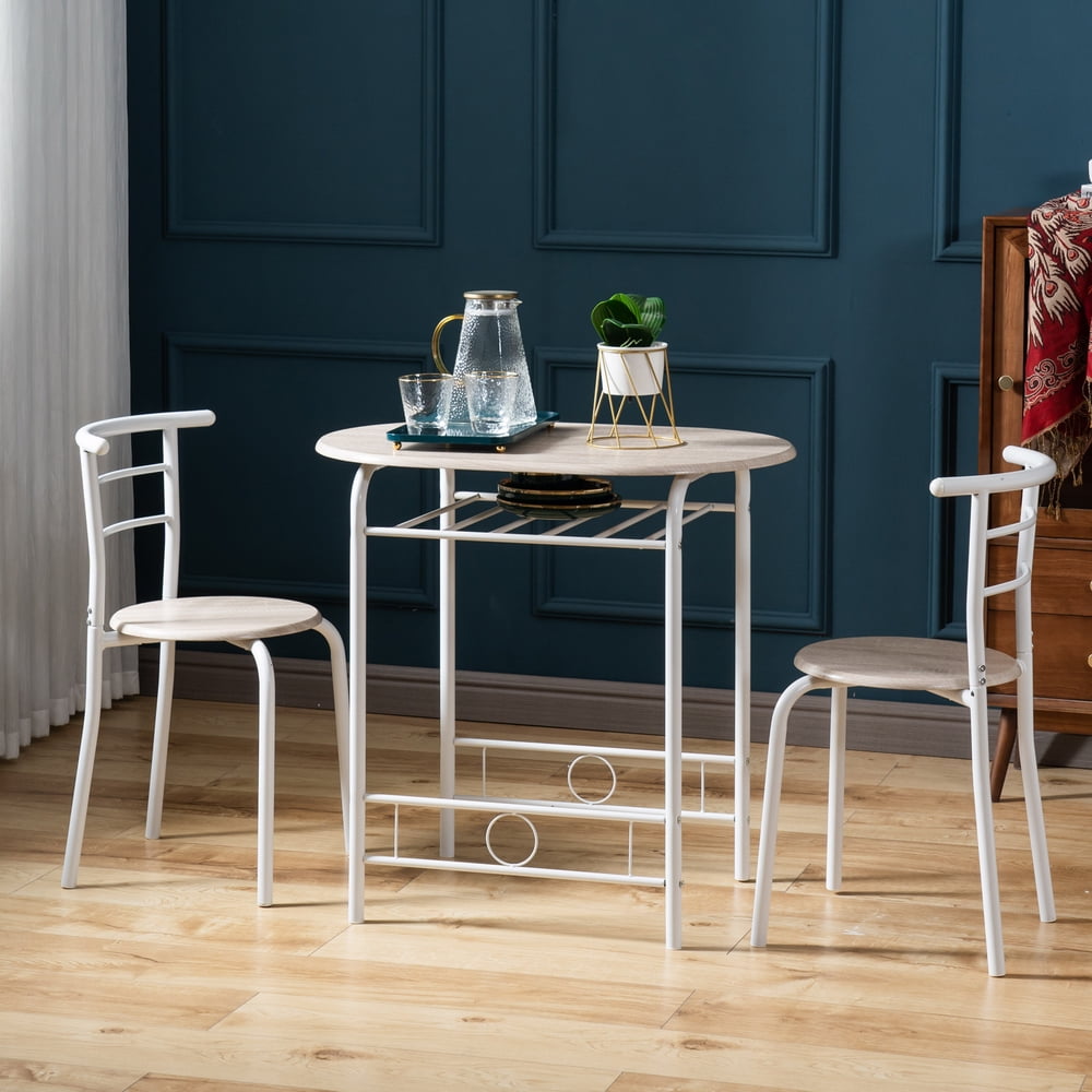Small Kitchen Table Set 3 PCS, Dining Room Breakfast Table Set for 2 ...