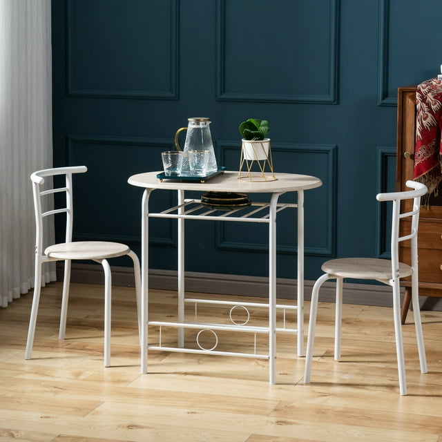 Small Kitchen Table Set 3 PCS, Dining Room Breakfast Table Set for 2 ...