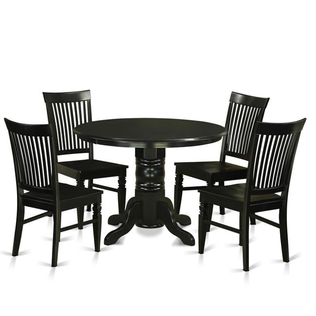 Small Kitchen Table Set - Kitchen Table & 4 Chairs, Black - 5 Piece ...