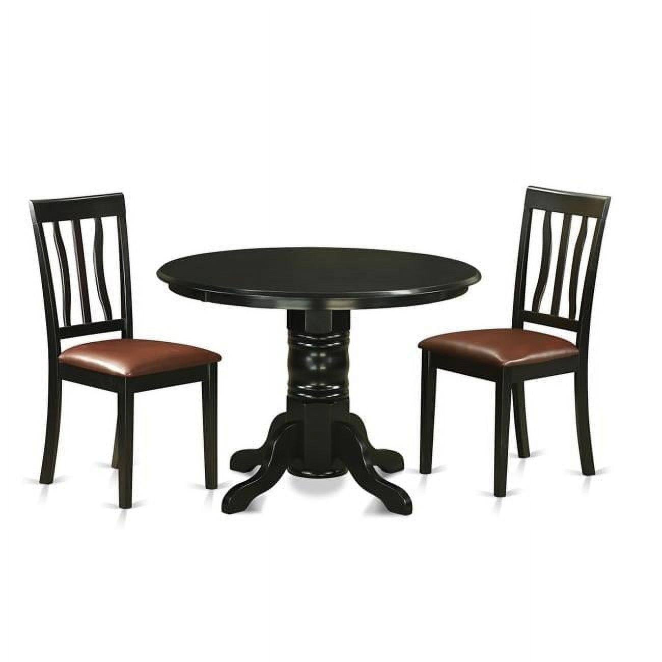 Small Kitchen Table Set with 2 Small Kitchen Table & 2 Chairs, Black ...