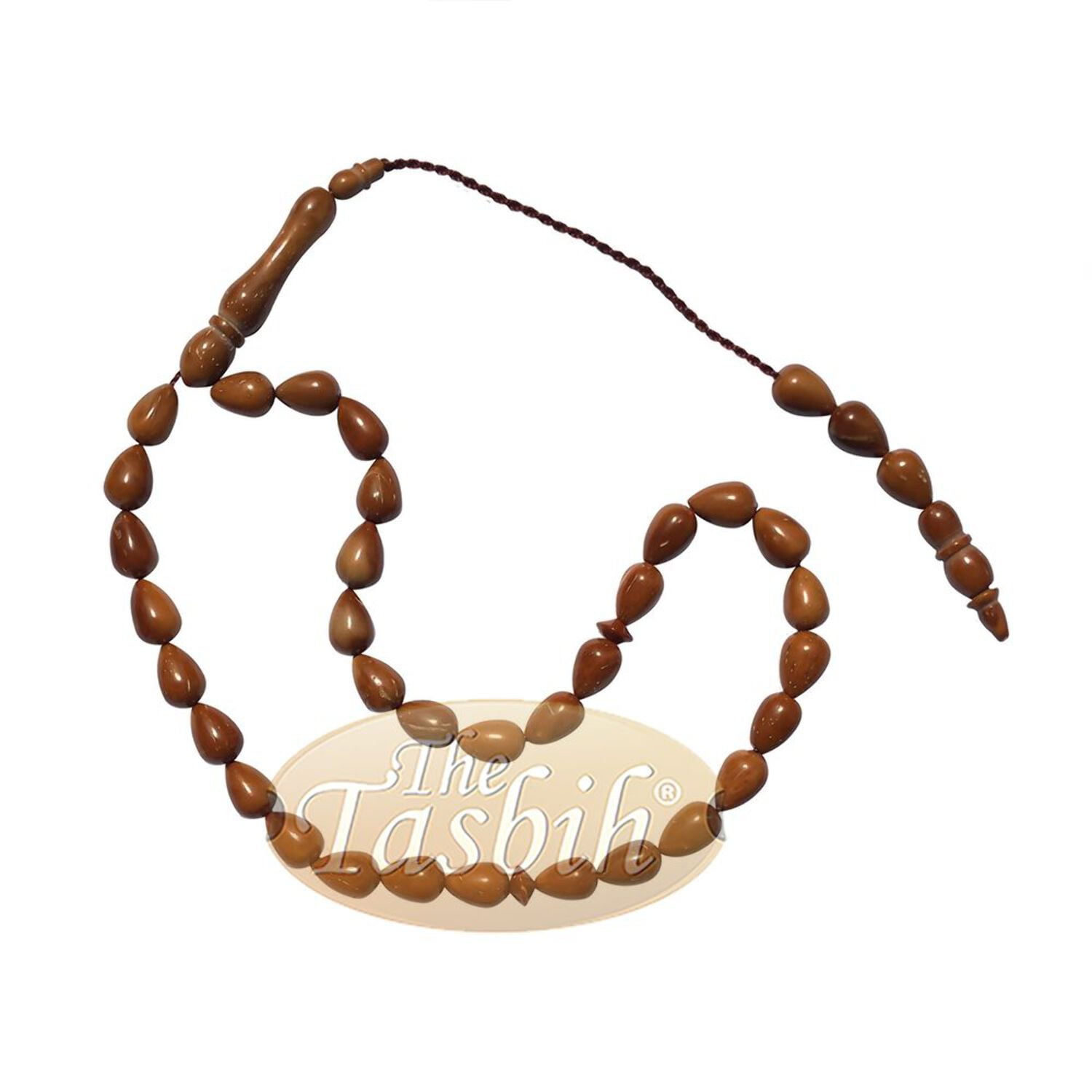 Small Kuka Tesbih Islamic Prayer Beads 6.5X9-Mm Pear-Shaped Natural ...