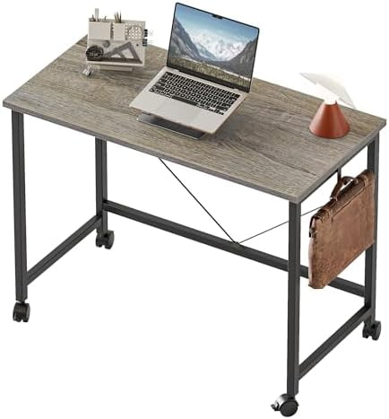 Small L Shaped Computer Desk with Power Outlets, Gaming Desk for Small ...