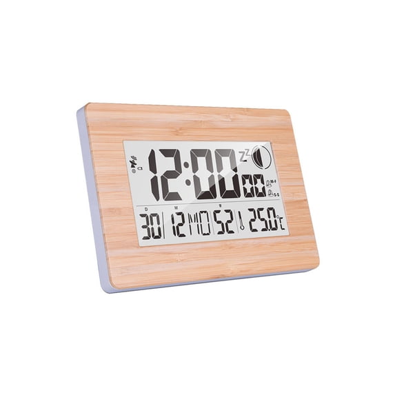 Operated Digital Alarm Clock with LCD Display, Temperature, Date, 12/24 ...