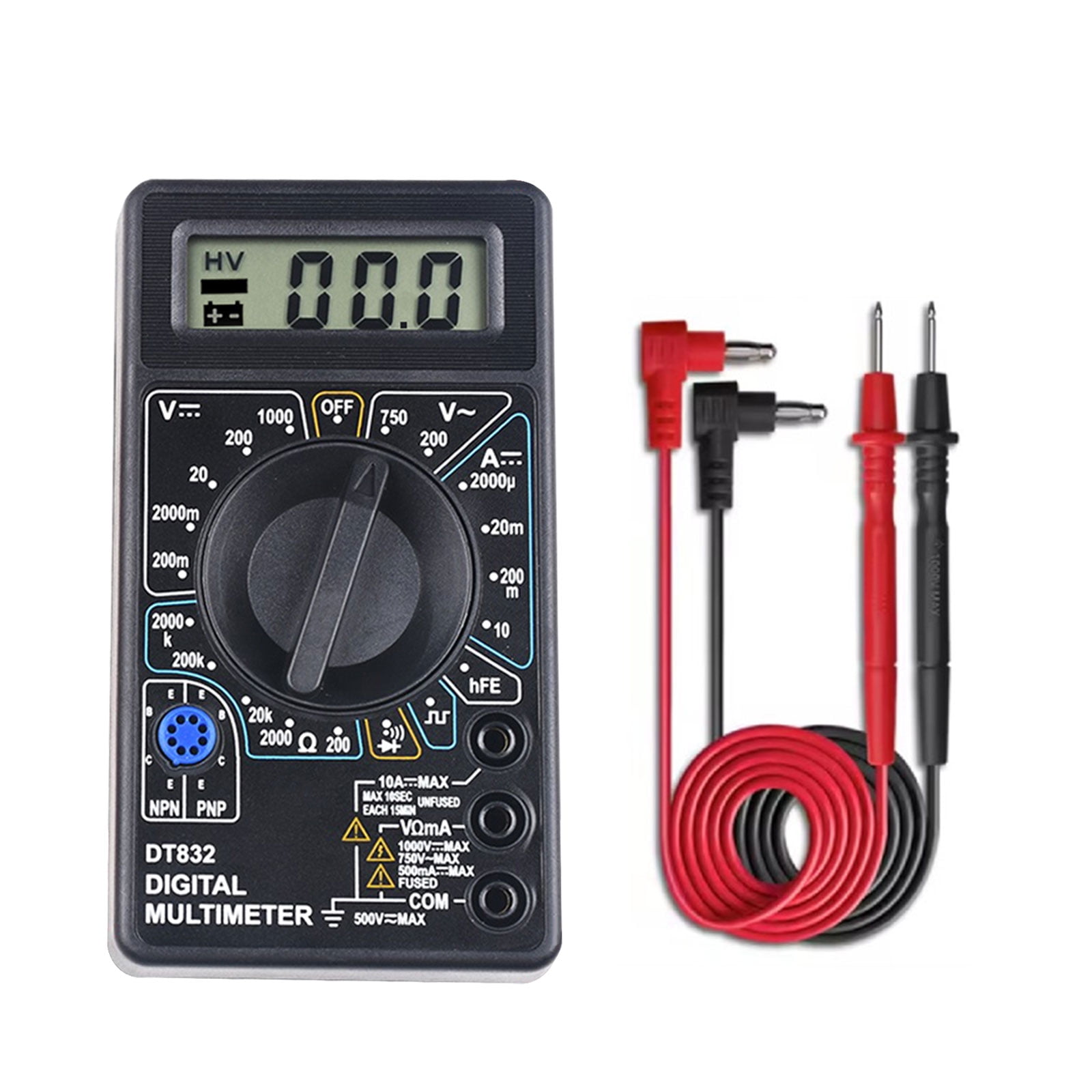 Small LCD Digital Multimeter with Frequency Counter Auto Ranging ...