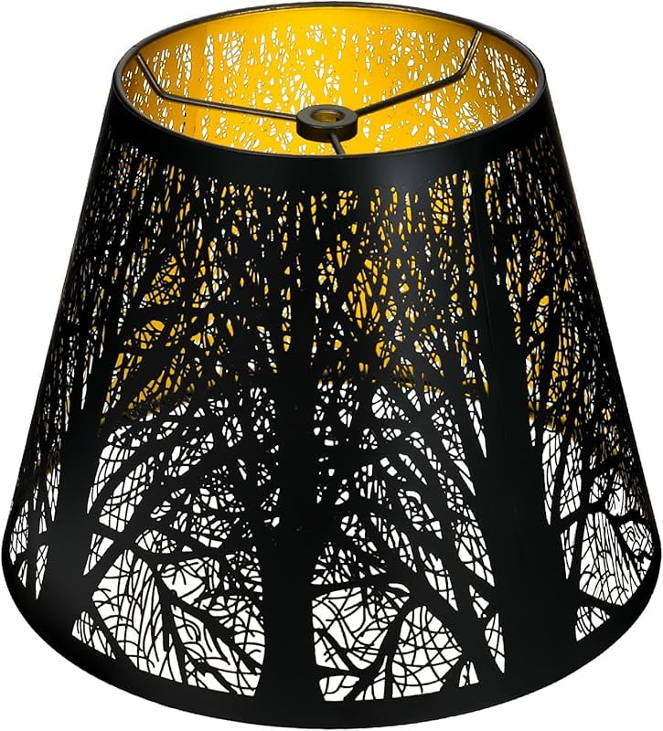Small Lamp Shade, Barrel Metal Lampshade with Pattern of Trees for ...