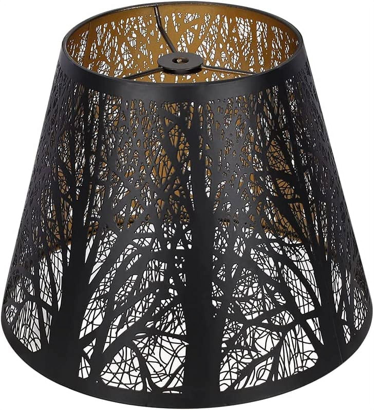 Small Lamp Shade, Barrel Metal Lampshade with Pattern of Trees for ...