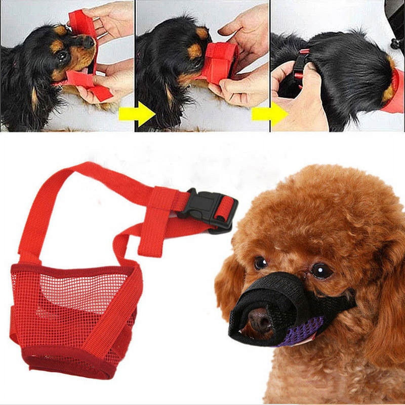 Small Large Dogs Muzzle Anti Stop Bite Barking Chewing Mesh Mask ...