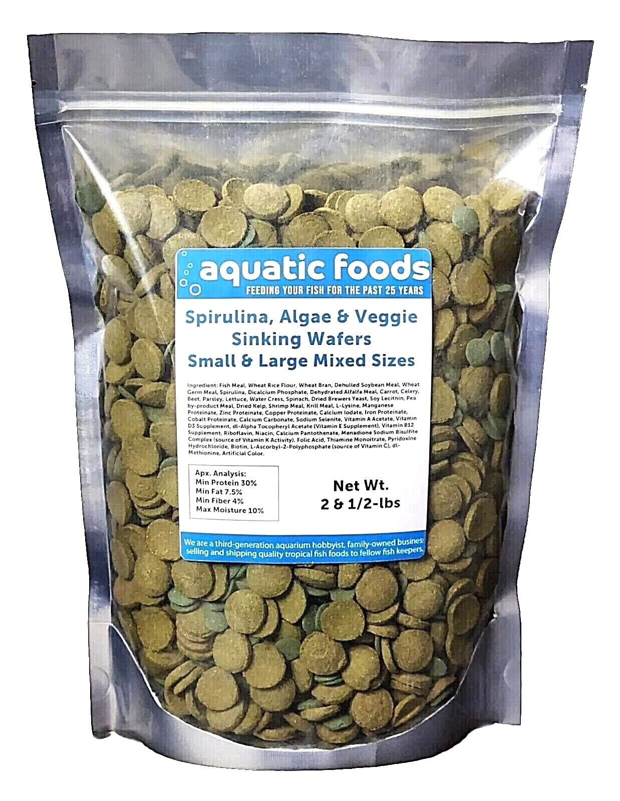 Small & Large Wafer Mix of Spirulina, Algae, Veggies, Sinking Wafers ...