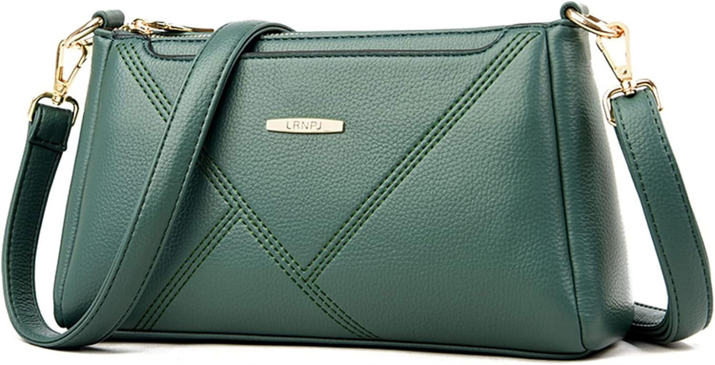 Small Leather Crossbody Bag for Women, Lightweight Vegan Shoulder Bag ...