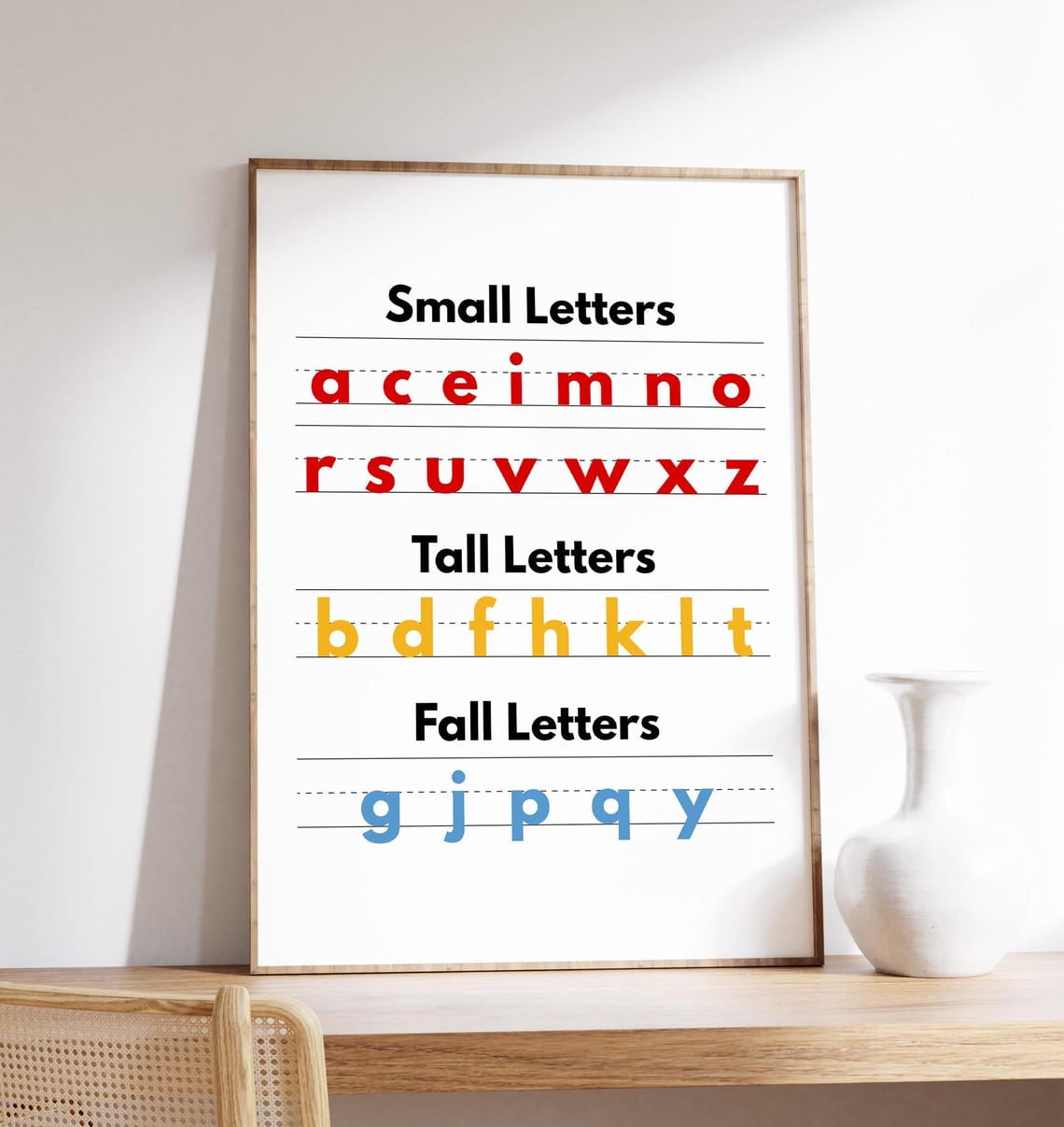 Small Letters Tall Letters Fall Letters Poster, Alphabet Letters Chart ...